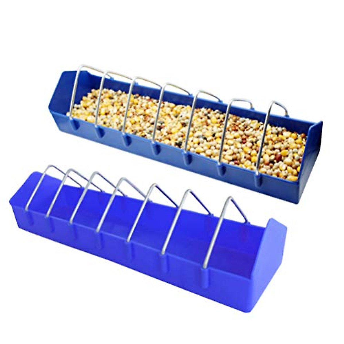 POPETPOP Chicken Feeder Trough - Plastic Poultry Feeder Rack Bird Food Dispenser Storage Trough Container Pigeon Supplies Pigeon Feeder