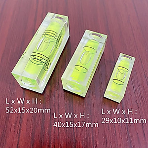 WOYISEPG 5Pcs Magnetic Small Bubble Level Set 29mm/40mm/52mm Multi-sizes Square Spirit Levels Measuring Tools