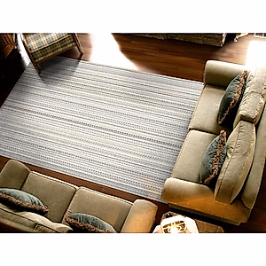 Garland Rug Carnival Stripe Assorted Earth Tone 12'x12' Modern Stain Resistance Area Rug