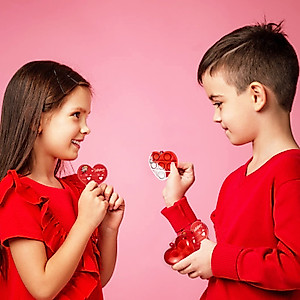 Prefilled Heart Pop Heart Fidget Toys with Cards for Kids - 12 Pack Mini Heart Pop Bubble Sensory Toys Bulk with Keychain Toddlers Girls Boys Exchange Birthday Gifts for Party Favors Supplies