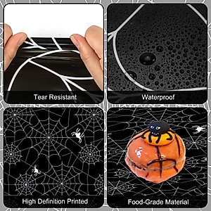 2 Pcs Halloween Tablecloth - Plastic Halloween Spider Webs Table Cloth, Black Disposable Rectangle Spiderweb Table Cover for Halloween Party Decorations Supplies Favors Table Decor, 108 x 54 Inch