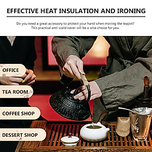 Pan Handle Covers Tea Kettle Handle Cover Tea Pot Hot Handle Cover Sleeve Vintage Cloth Pot Pan Grip Handle Holder Sleeves Mitt Glove for Home Kitchen B
