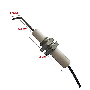 METER STAR Gas Grill/Range/Heater/Grill Igniters,Push Button Piezo Igniter with Threaded Universal Ceramic Electrode Ignition Spark Plug Wire Long 11.8” Electronic Device Set of 2