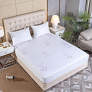 Lavender Scented Mattress Cover, Made of Soft Polyester with Poly and Lavender Fill, Bedroom Décor, Fit Mattresses Up to 16" Deep - Queen Size by OakRidgeTM