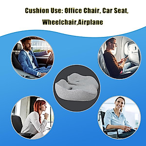 Homuno Office Chair Cushion, Extra Large Memory Foam Seat Cushion for Office Chair Pressure Relief Sciatica & Tailbone Pain Relief for Long Sitting, for Gaming Chair and Car Seat (Grey)
