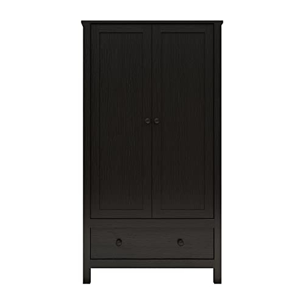 Panana 2 Door Wardrobe, Armoire with Drawer for Bedroom (Black)