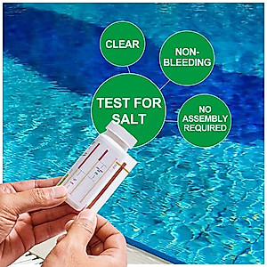 SuperCheck Pool and Spa Salt Test Strips for Sodium Chloride Level Testing, 0-6000 ppm, 2 Packs, Pool Salt Test Strips, Measure Chloride Ion Contents in Chloride Based Salt Solutions, Pool Salt Tester