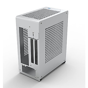 ZZEW A1P Mini-ITX Case, Micro ITX PC Case, Mini Computer Case in Silver Color, Full Aluminum Small Gaming Case with 3.0 Dual Reverse PCI Riser Cable