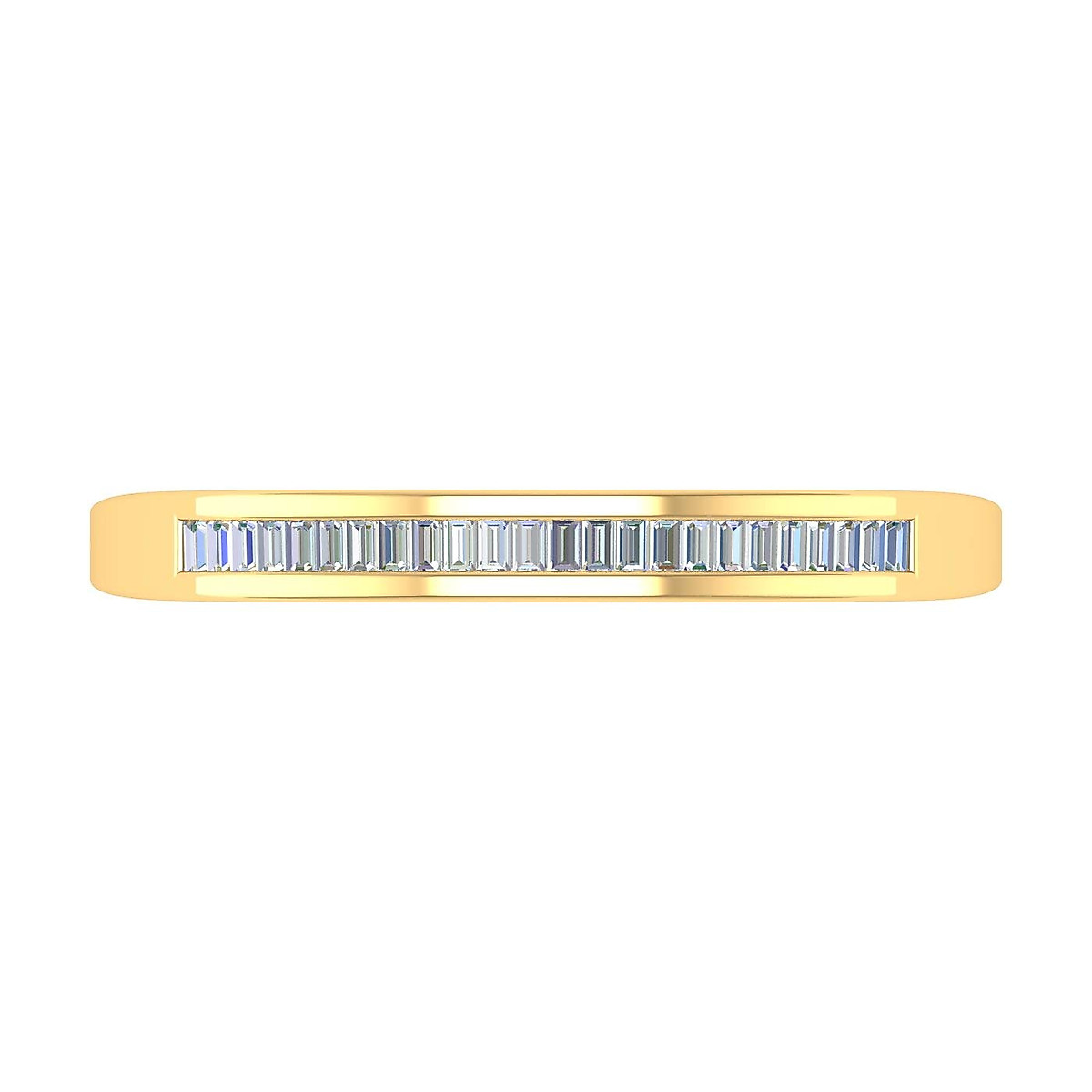 14K Yellow Gold Classic Channel Set Baguette Diamond Wedding Band (0.15 Carat) (Ring Size 10)
