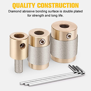 1 3/4 1/4 Inch Stained Glass Diamond Grinder Bit Head Tools 3 Sizes Brass Core Stained Glass Grinder Bits & Diamond Grinder Bit Head Tools, Stain Glass Tools and Supplies for Stained Glass