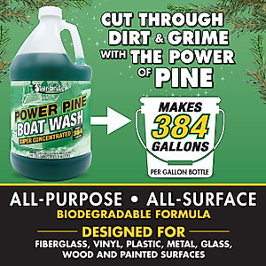 STAR BRITE Power Pine - Premium Boat Wash Super Concentrate - Makes 384 Gallons - All-Purpose, All-Surface Ultimate Cleaning Solution - Will Not Remove Wax, Polish or Harm Gel Coat 1 GAL (093700)