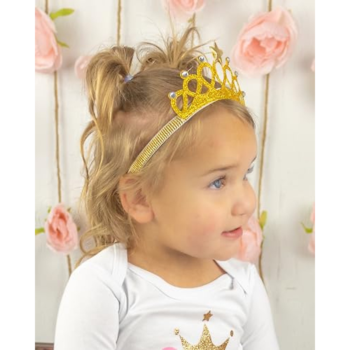 1st First 2nd Second Birthday Party Outfit- Baby Girl Pink Gold Silver Princess Tutu Set and Crown