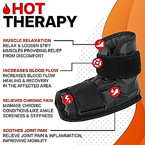 Foot & Ankle Pain Relief Hot/Cold Gel Wrap - Effectively Relieve Foot and Ankle Aches & Pains Using Compression Gel Ankle Ice Pack Wrap - Heated or Cooled, Targets All Areas of Ankle & Foot - Large