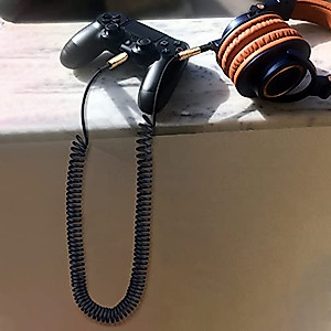 weishan Coiled Audio Cable Replacement for Audio-Technica ATH-M50X, ATH-M40X, ATH-M70X Gaming Headphones, 2.5mm to 3.5mm Extension Aux Cord Wire 5ft to 16ft