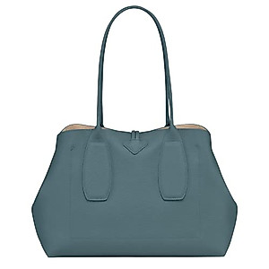 Longchamp 'Roseau' Leather Shoulder Tote Handbag, Blue