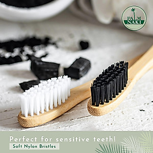 Palm Naki Bamboo Toothbrushes (10 Pack) - Eco Friendly, Biodegradable Toothbrushes, Soft Bristle Toothbrush, BPA Free