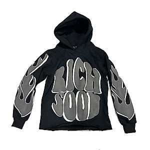 Sunwittafy Y2k Hoodie Men Women Letter Graphic Zip Up Hoodie Star Grunge Pullover Harajuku Sweatshirt Streetwear Jacket E-black