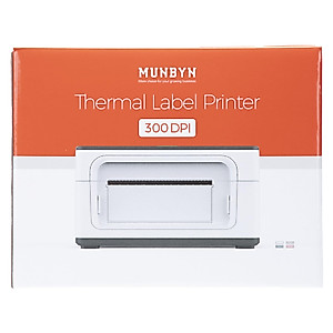 MUNBYN Thermal Label Printer 300DPI, 4x6 USB Shipping Label Printer for Shipping Packages & Small Business, Thermal Printer for Shipping Labels with USPS Shopify Ebay, One-Click Setup for Windows Mac