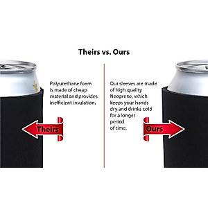 12 Pack Neoprene Can Cooler Sleeves for Standard Size Soda and Beer Cans - Perfect for HTV, Sublimation - Blank Can Coolies – Anti-Slip & Easily identify your Can – Fits 12oz & 16oz Cans - Multi-color