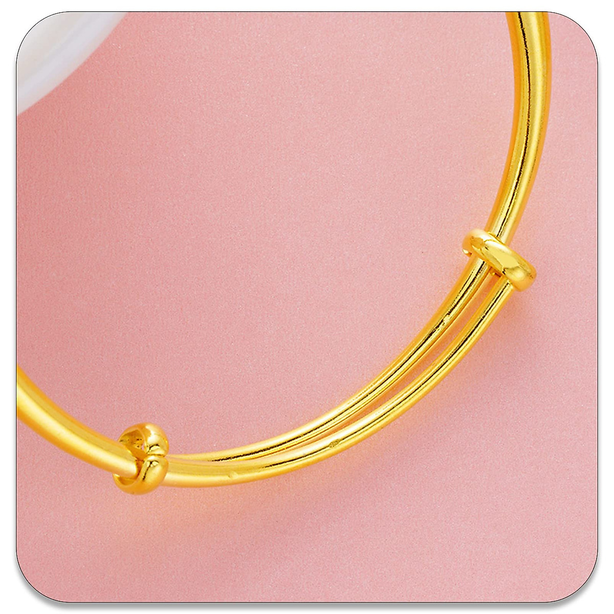 PEAS 18K Gold Plated Jewelry Adjustable Bracelet Cuff Bracelet(Gold)