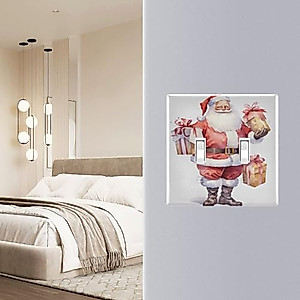 Santa Claus Christmas Gift Light Switch Cover Plate Wall Plates Decorative 3 Toggle Lightswitch for Home Bathroom Bedroom Kitchen Accessories,3-Gang
