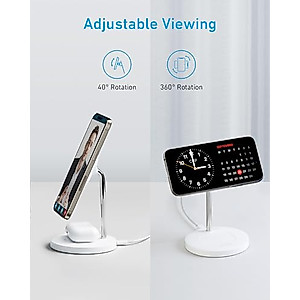 Anker Wireless, PowerWave 2-in-1 Magnetic Charging Stand Lite with USB-C Cable for iPhone 14/14 Pro/14 Plus/14 Pro Max/13/13 Pro /13 Pro Max, AirPods 2/Pro (No AC Adapter)