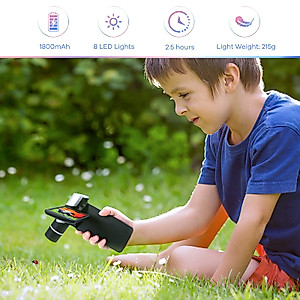 Andonstar AD203 80-200X USB 1080P Digital Microscope with 32GB SD Card Pocket Electronic Microscope for Kids and Adults Observe Outdoor Tools (Black)