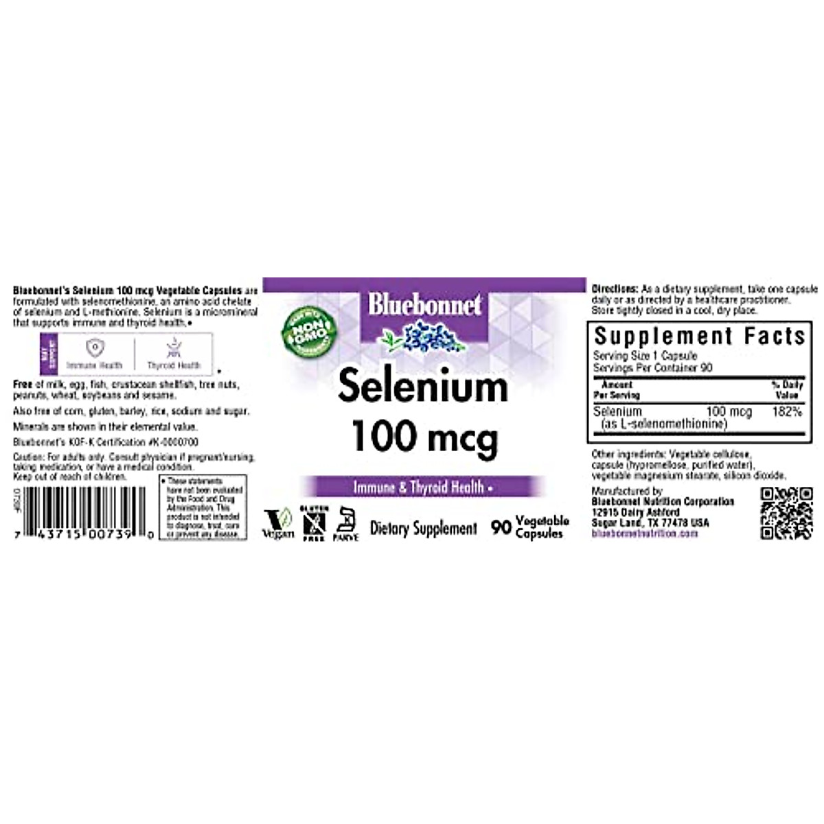 BLUEBONNET NUTRITION SELENIUM 100 mcg