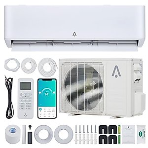 SXYCMY 12,000 BTU Split-System Air Conditioner Inverter, Split AC/Heating System 23 SEER, Cools Rooms Up to 750 Sq. Ft, Wall Mount Ductless Mini Split A/C Heat Pump Full Set with 16ft Installation Kit