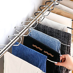 Household Hanger Non-Slip Stainless Steel Trousers Hanger Hanging Trousers Storage Hanger and Save Space to Hang Scarf Underwear Small Objects Hanger