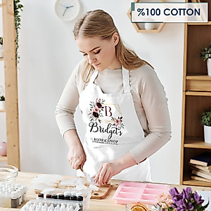 Zexpa Apparel Gift for Mom, Customized Mother's Day White Apron, Personalized Designs