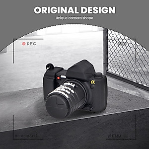 Novelty Cute Cartoon USB 2.0 Flash Drive Data Storage Memory Stick Camera Shape USB Stick Pendrive Gift (16GB, Camera Black)