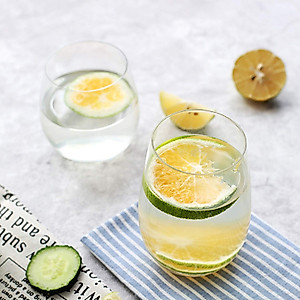 Clear 20oz Stemless Wine Glass,Large Cup For Enhanced Aeration with Durable Chip Resistant Rim For White Wine,Beverage Cups For Red Wine,Sleek Modern Drinking Tumbler Drinking Glass 8pack