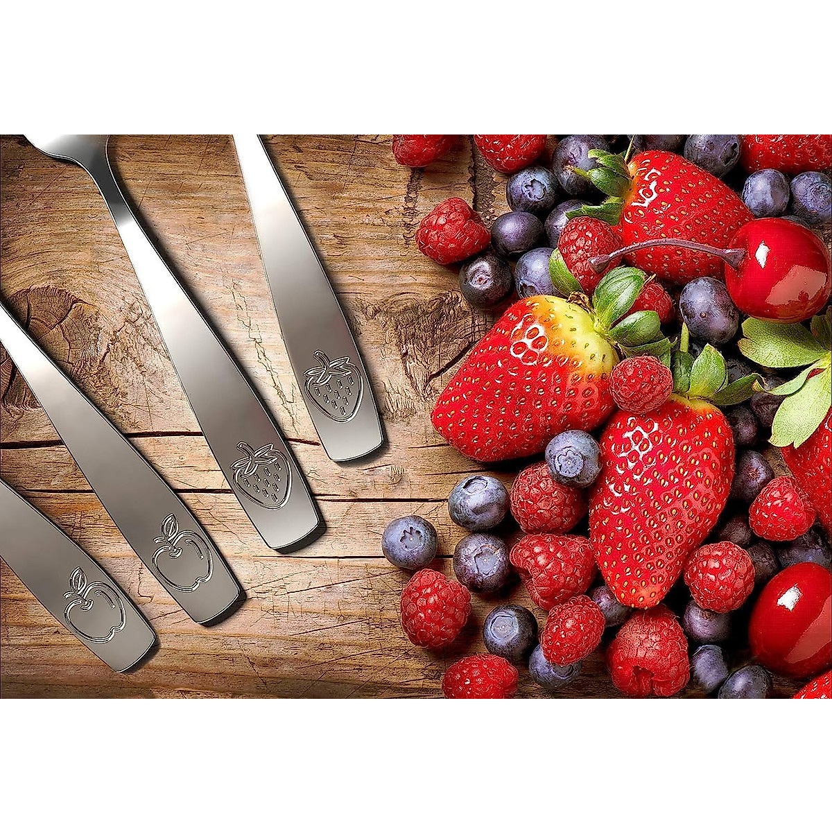 Stainless Steel Kids Silverware Set (24pc- 2 Pack of 12) - Child and Toddler Safe Flatware - Kids Utensil Set - Metal Kids Cutlery Set (Includes 12 Small Kids Spoons & Kids 12 Forks)