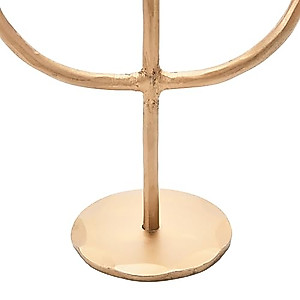 Creative Co-Op Hand-Forged Metal Candelabra, Antique Brass Finish (Holds 3 Taper Candles)
