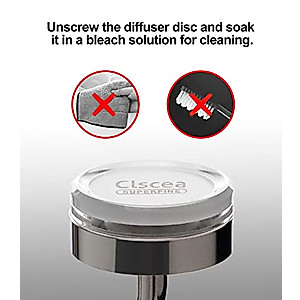 Clscea Aquarium Stainless Steel CO2 Diffuser Atomizer with Integrated Check Valve for Rimless Tanks 25cm