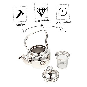 Stainless Steel Kettle Coffee Machine Espresso Machines for Kettle Heating Teakettle for Gas Stove Teakettle for Induction Cooker Tea Kettle with Infuser Boiled Teapot Mikinona