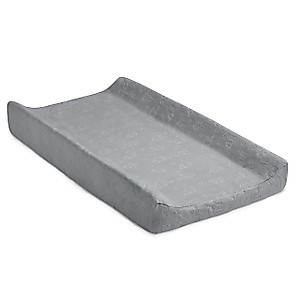 Delta Children Serta 7-Piece Essential Changing Table Set - Newborn Baby Gift Set for Boys and Girls – Includes Changing Pad, Plush Changing Pad Cover, 3 Changing Pad Liners and 2 Storage Bins, Grey