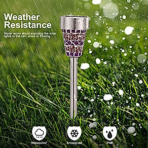 SUNWIND Solar Garden Lights Outdoor Decorative Mosaic Glass Pathway Lights White LED Solar Landscape Lights Waterproof for Lawn Path Patio Yard Walkway