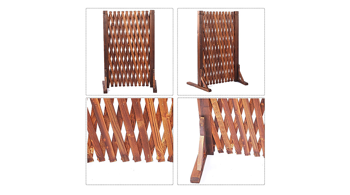 Nisorpa Retractable Wooden Fence - Extendable Garden & Pet Gate