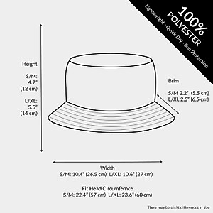 The Hat Depot Denim Cotton & Lightweight, Quick Dry Packable Bucket Sun Hat (L/XL, 2. Light - White)