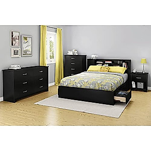 South Store FURNITURE Fusion 6-Drawer Double Dresser Pure Black