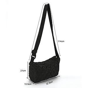 Lushandy Quilted Shoulder Bags Women Crossbody Bag Tote Handbags Fashion Nylon Solid Color Autumn Winter