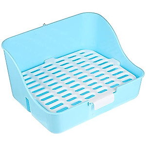 Ipetboom Box Animals Guinea Ferret/Silk Ferret Pig Pigs Corner Poop Pig/Hamster Bunny Tray Litter Cage Rabbit Pad for Animal Training Pet with Toilet Bedding Blue Golden Small Urinal