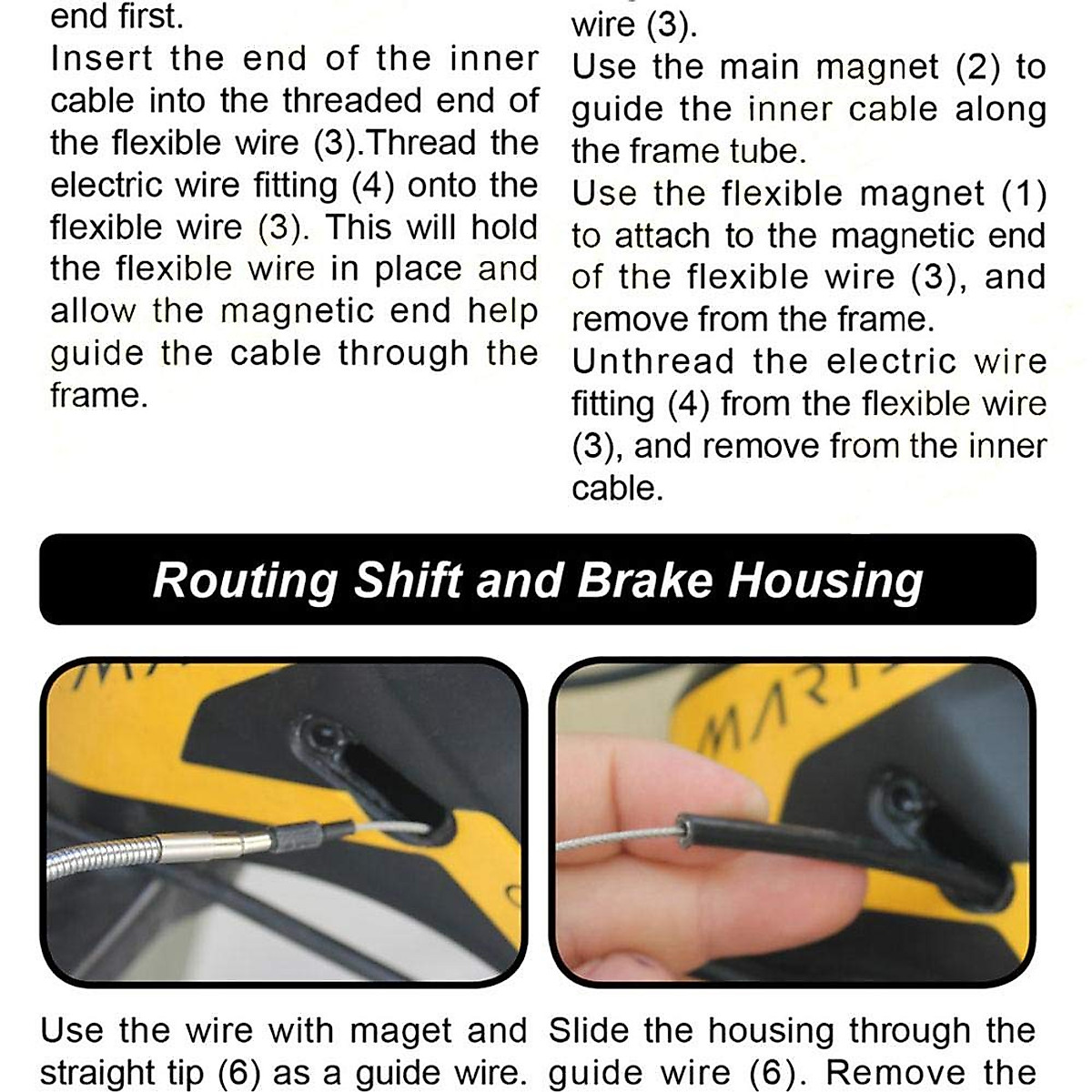 Internal Cable Routing Tool Shift Cable Wire Kit with Magnet, Removable , Wires, Fittings for MTB Road Bike Product Name
