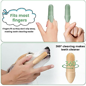 WallaSababa - Dog Toothbrush 4-Pack, 360º Dog Tooth Brushing Kit, Cat & Dog Finger Toothbrush for Small & Large Pets, Dog Teeth Cleaning Kit, Dental Care for Pets, Dog Toothpaste Not Included