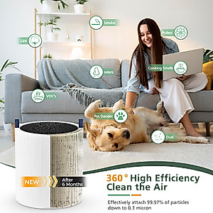 Blue Pure 511 Replacement Filter Compatible with Blueair Blue Pure 511 Air Purifier, 2-in-1 H13 True HEPA Particle Filter and Activated Carbon Filter, 2 Pack