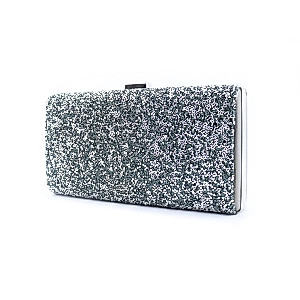ERCULER Topfive Women Sparkling Grey Clutch Purse Elegant Glitter Evening Bags Bling Evening Handbag for Dance Wedding Party Prom Bride