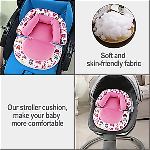 AIPINQI Baby Head Support for Car Seats, 2-in-1 Toddler CarSeat headrest Insert Cushion Soft Head Support Pillow Cushion for Newborn,Pink