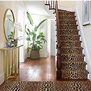 Dash and Albert Leopard Wool Area Rug - 8' x 10' Brown Animal Print Hand Micro Hooked Accent Rug - Durable, High Traffic Areas Living Room, Hallway, Stairs